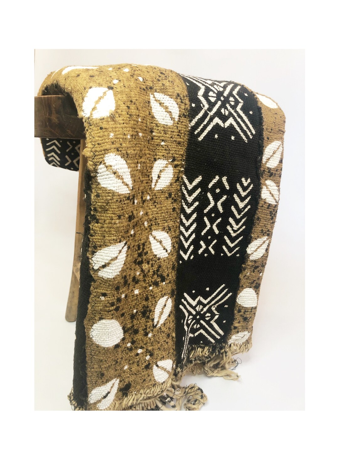 Bogolan Fabric From Authentic Mali Beige and Brown Cowrie Pattern - Etsy