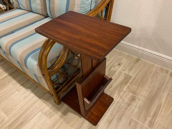 Norm's Height Adjustable Wooden C-table With Side Storage - Etsy