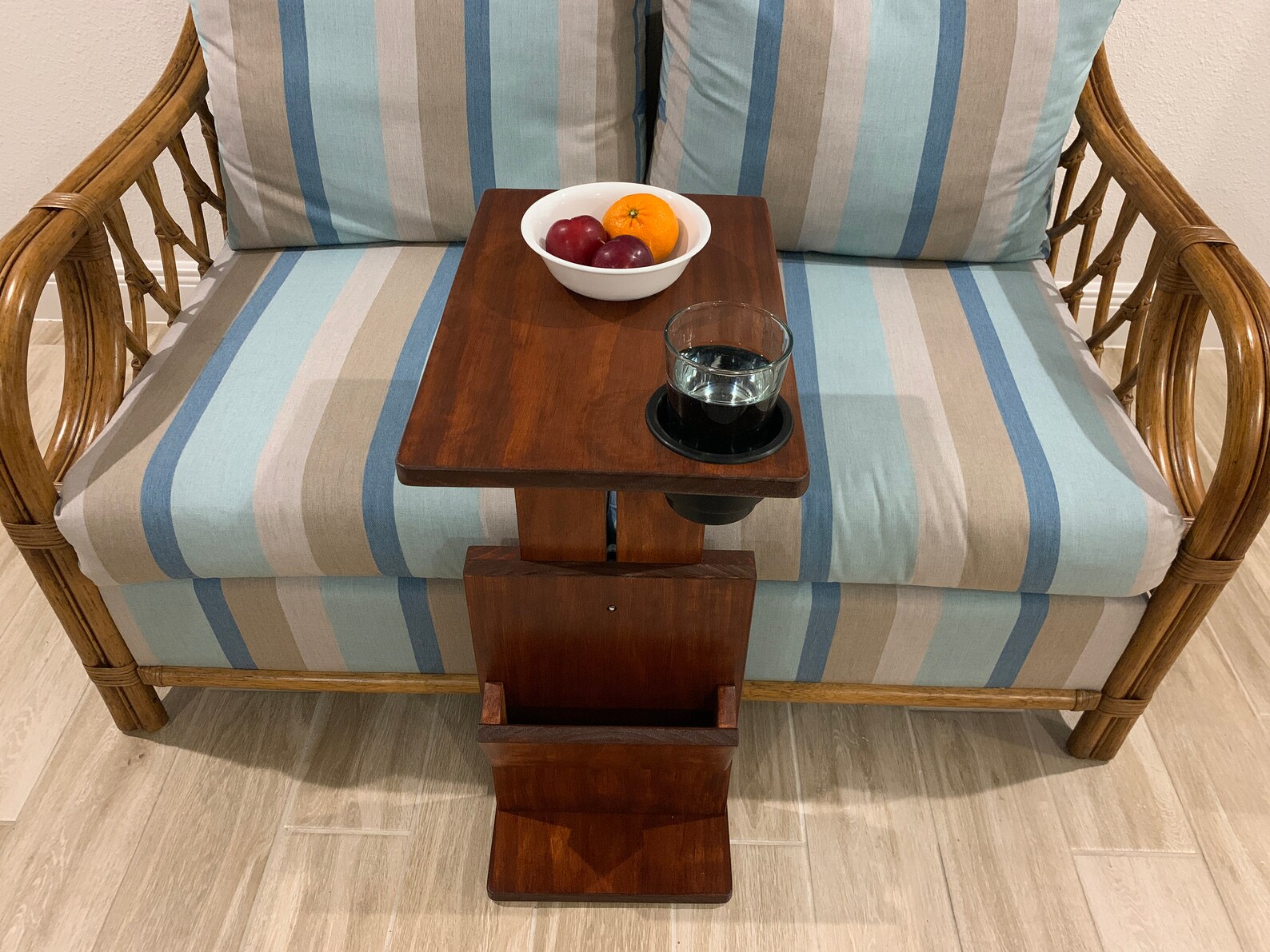 Norm's Height Adjustable Wooden C-table With Side Storage - Etsy