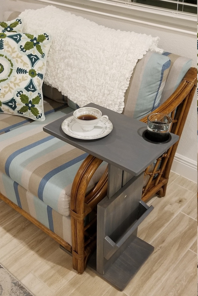 Norm's Height Adjustable C Table With Storage & Recessed | Etsy