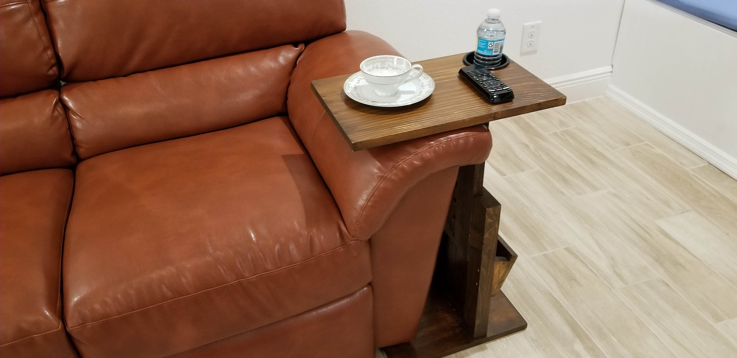 Height Adjustable Space Saver End Table Storage Rack & Cup | Etsy