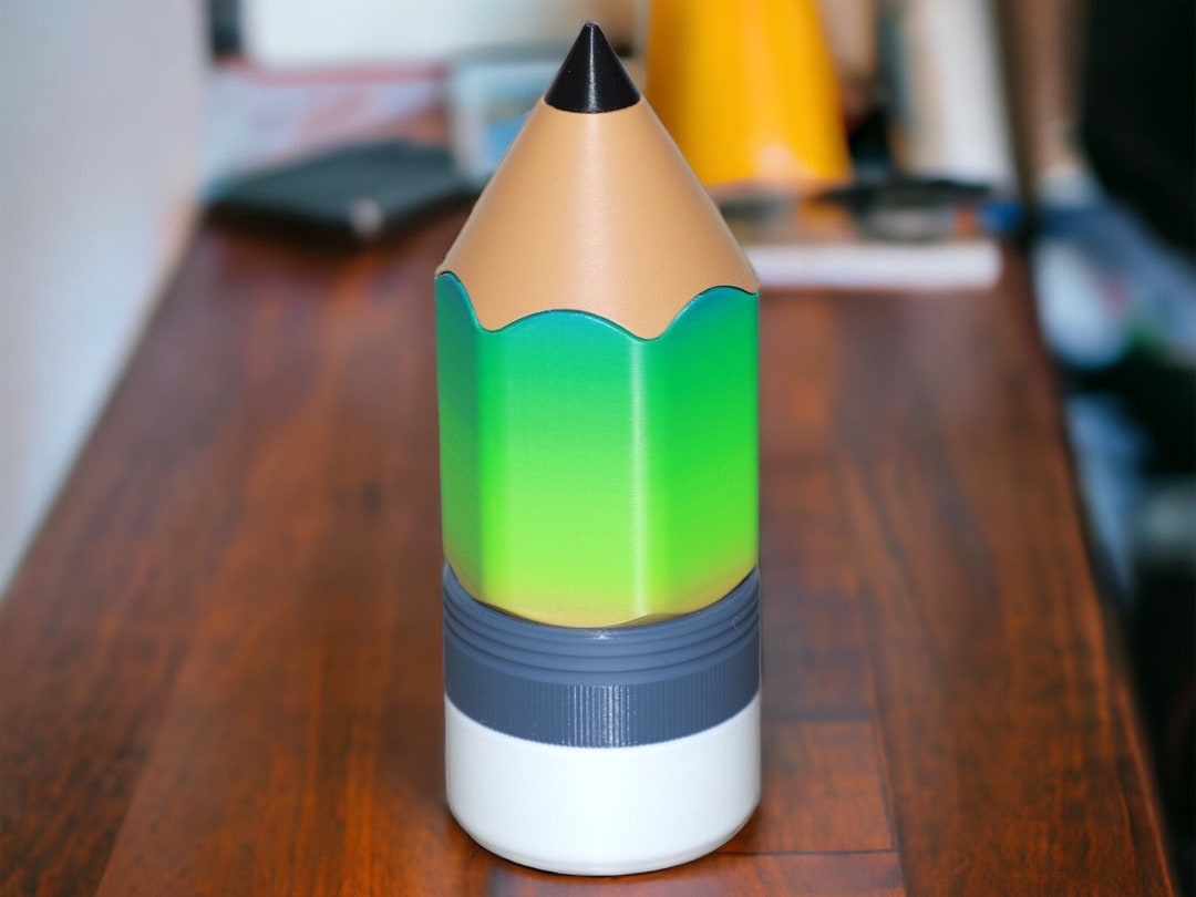 Stubby Rainbow Colored 3D Printed Pencil Box Stash Container, Back to ...