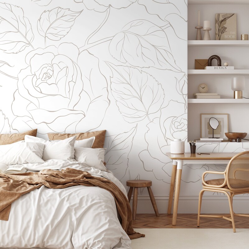 Gold Peony Wallpaper - Etsy
