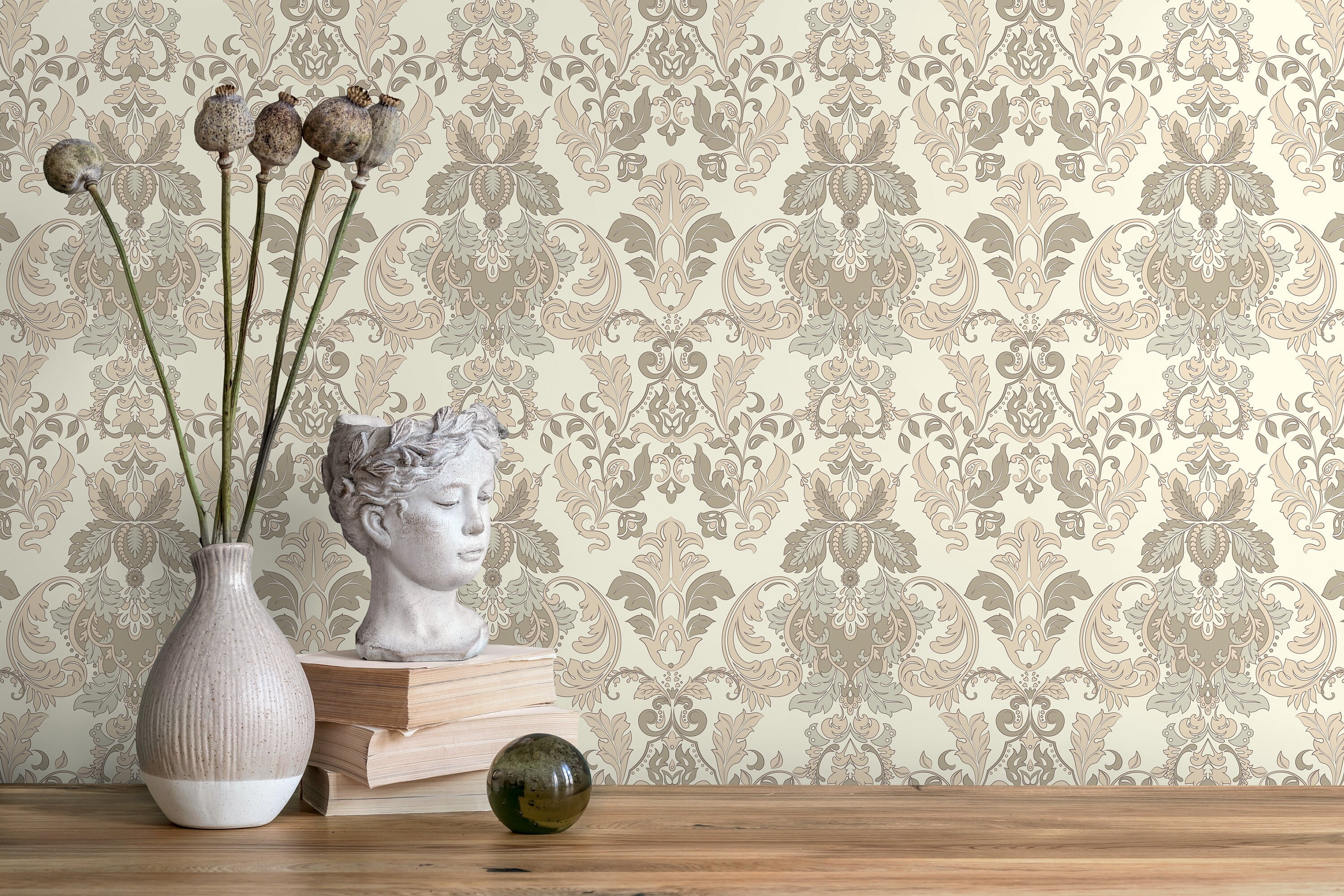 Cream Damask Background