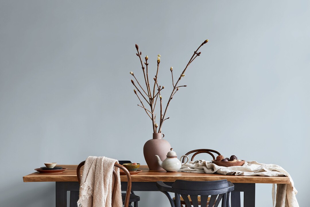 Light Grayish Blue Wallpaper / Solid Color / Peel and Stick Wallpaper ...