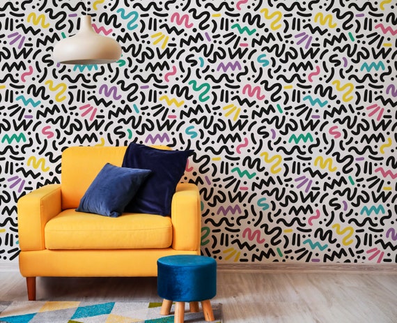 Red Scandinavian Wallpaper For Small Apartment