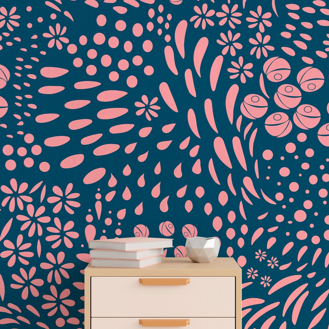 Removable Wallpaper Scandinavian Wallpaper Temporary Wallpaper Shapes ...