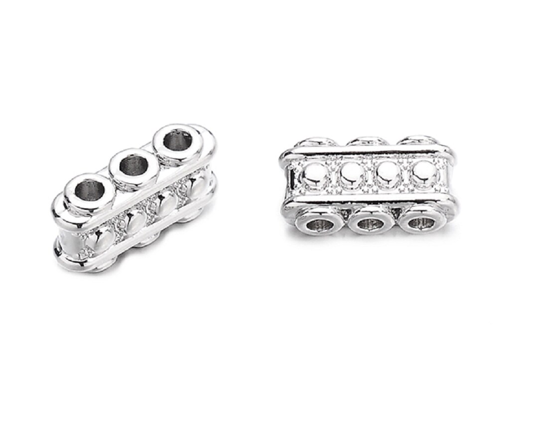 2 Separators 3 Holes Silver Metal Connectors - Etsy