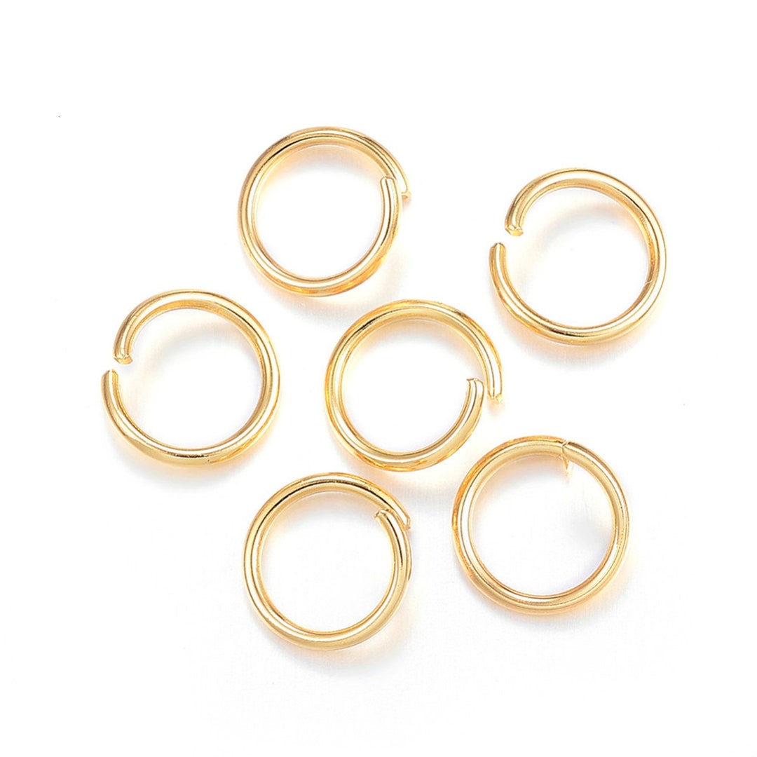 6 Large Open Round Rings 10 Mm Gold Steel - Etsy