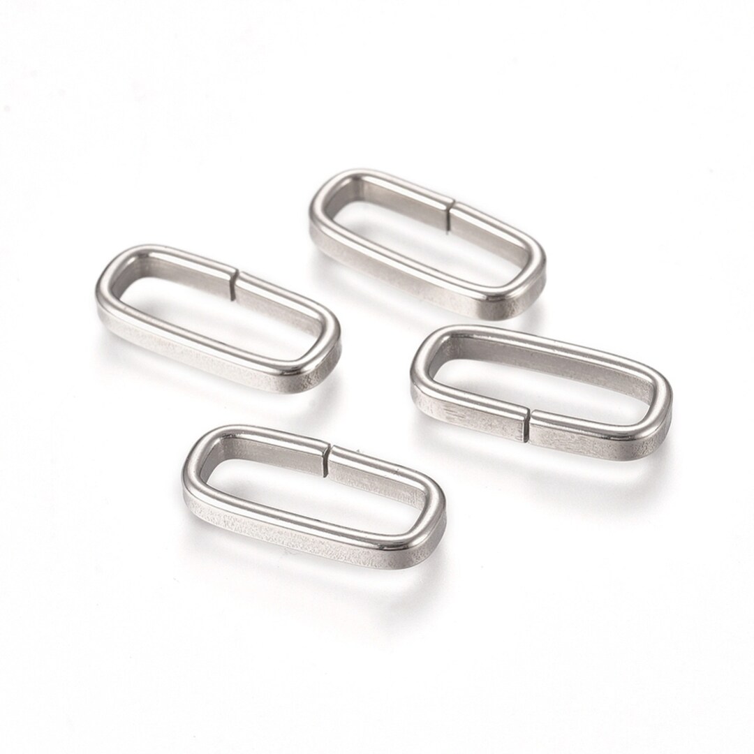 4 Large Open Rings 16 Mm Oval Bail Silver Steel - Etsy