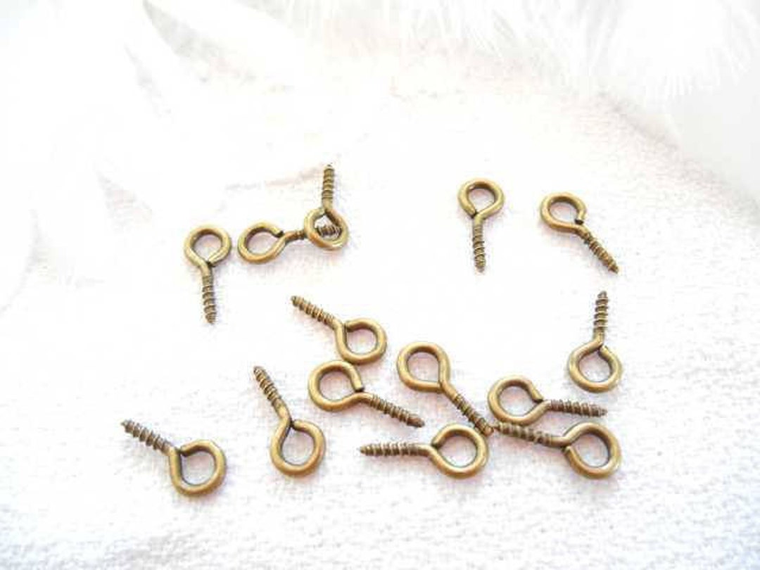 10 Pitons 8 Mm Belières Screw Bronze Metal - Etsy