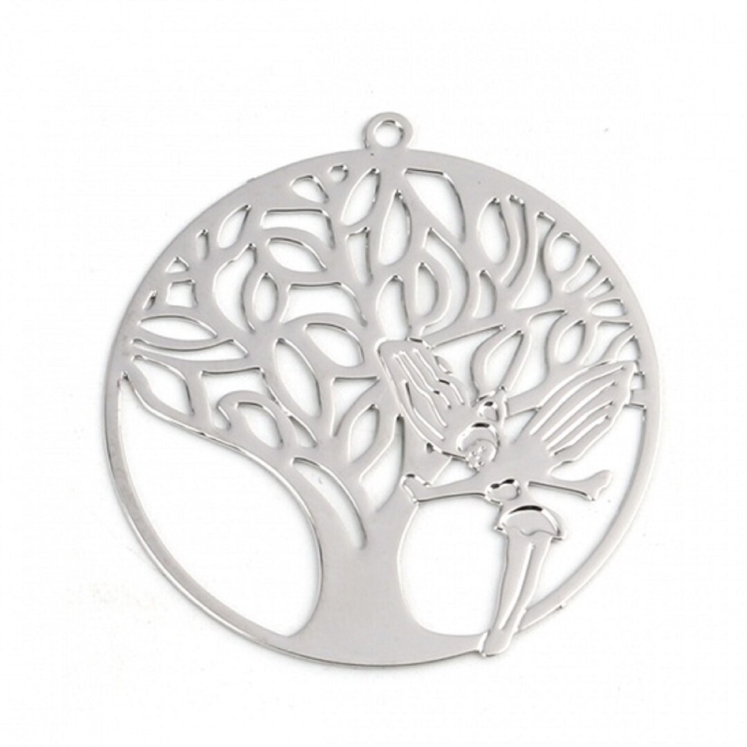 1 Silver Lace Filigree Fairy Tree of Life Pendant - Etsy