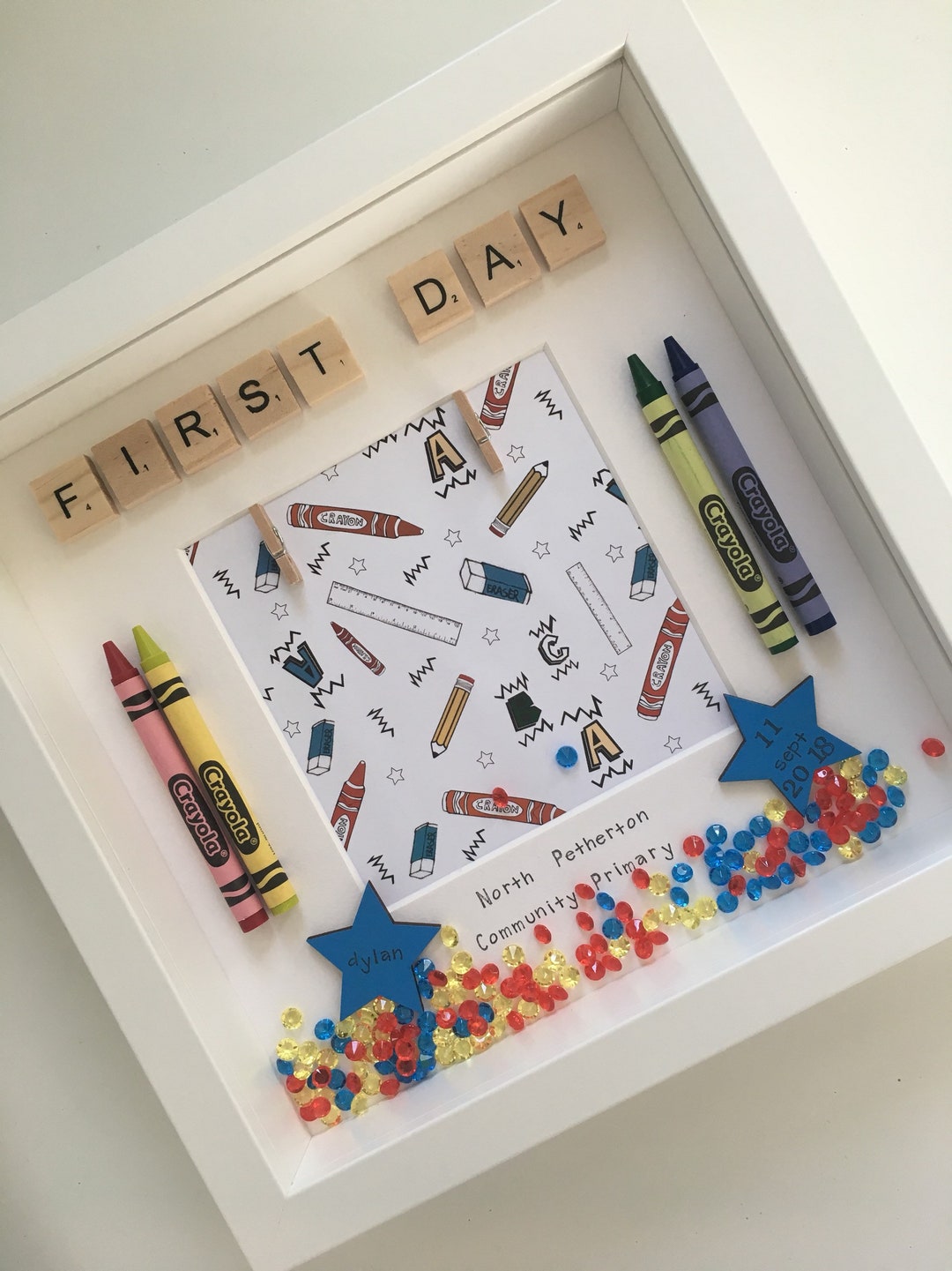 First Day Frame, Back to School, Personalised Frame, Hamdmade, Special ...
