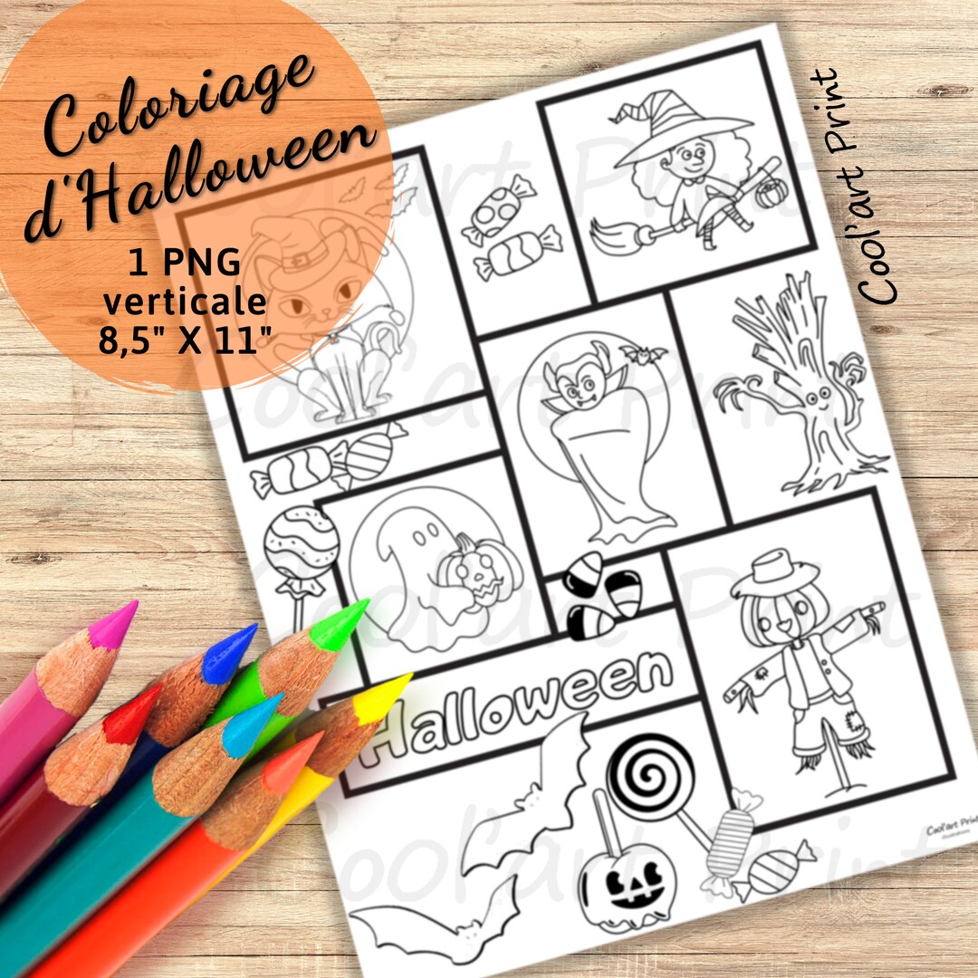 Halloween Coloring Page Activity for Kids Drawing for Kids - Etsy