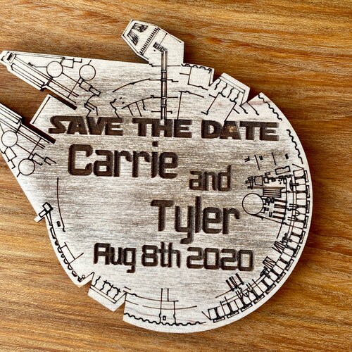 Save the Date Magnet Millenium Falcon Wedding Favors Inspired - Etsy
