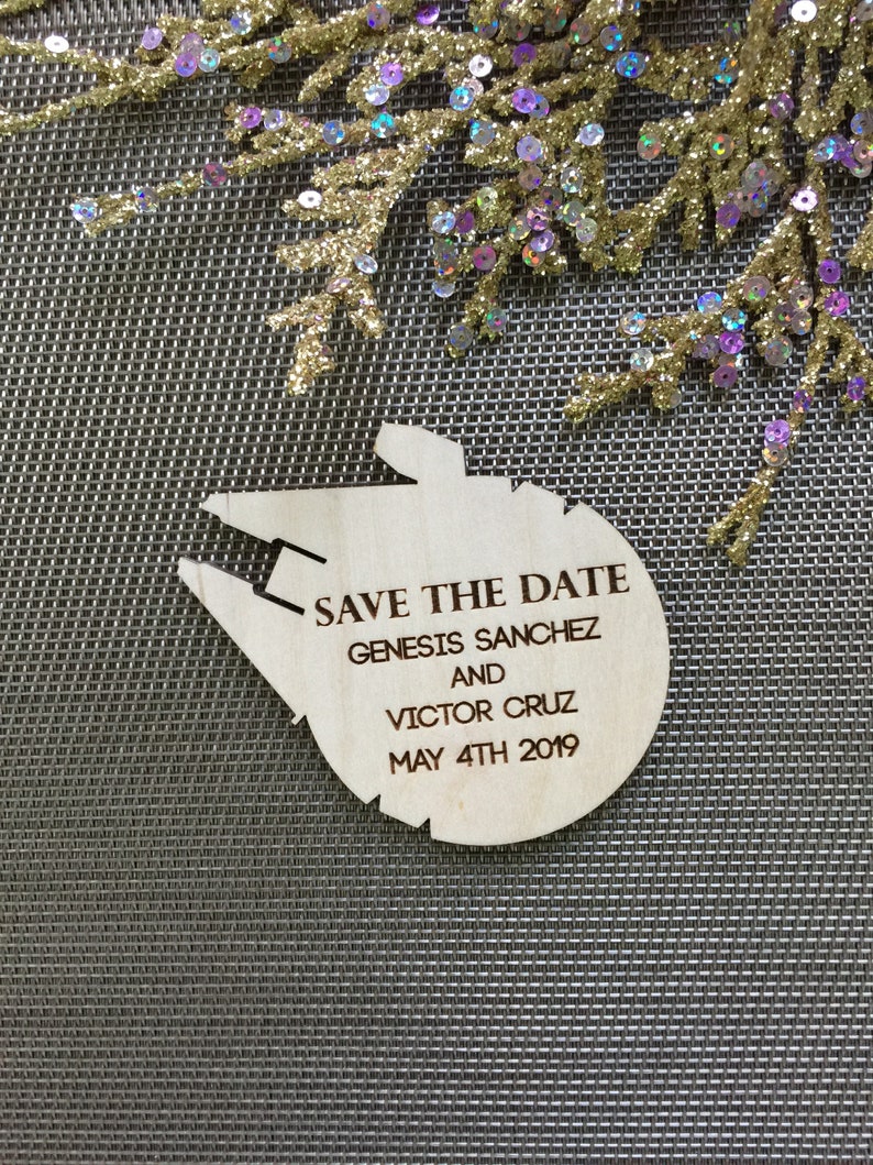 Save the Date Magnet Millenium Falcon Wedding Favors Inspired | Etsy