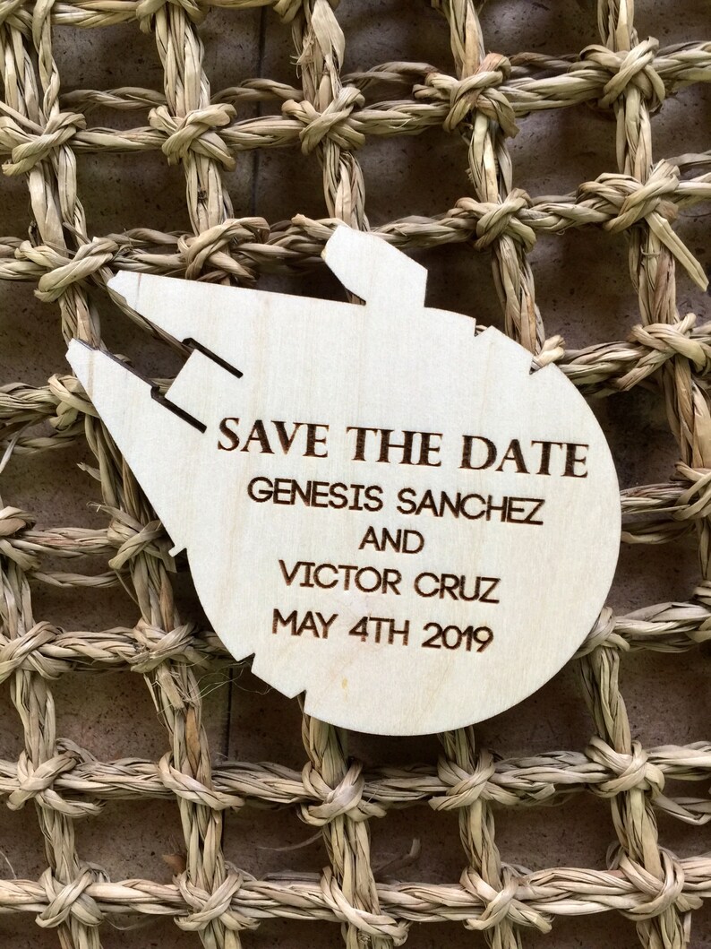 Save the Date Magnet Millenium Falcon Wedding Favors Inspired | Etsy