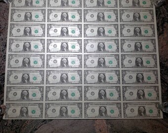 Framed uncut money | Etsy