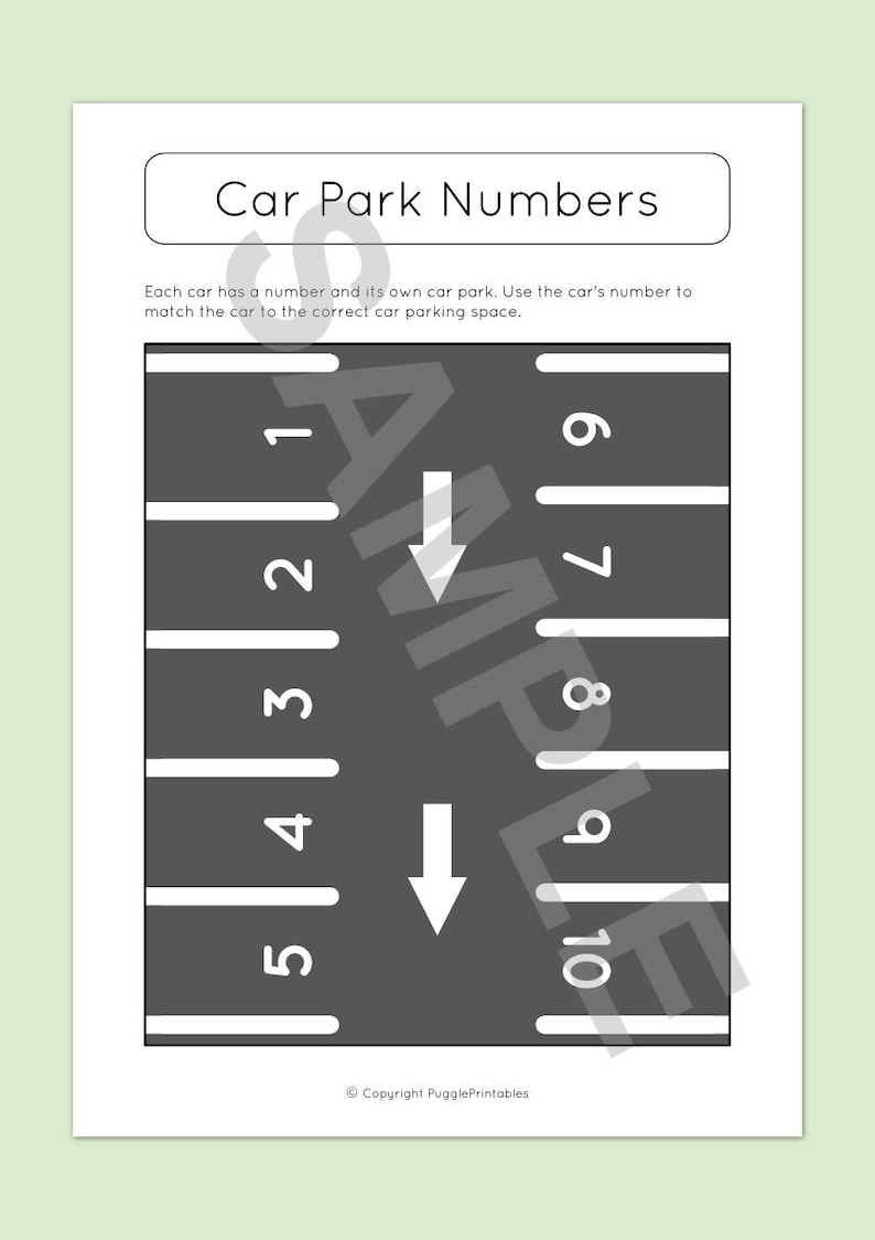Printable Car Number Matching Activity Worksheet for Kids - Etsy Hong Kong