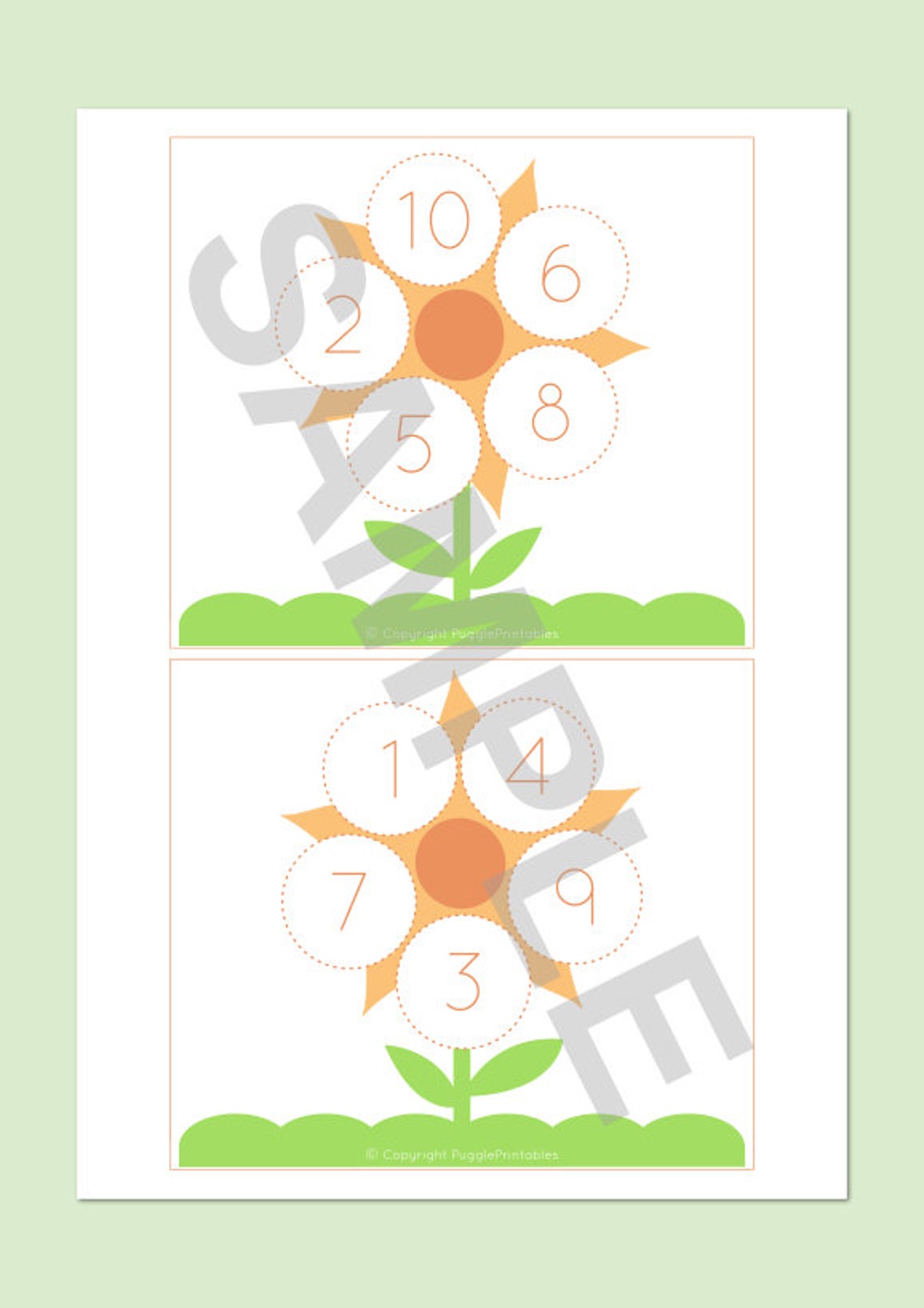 Printable Flower Number Matching Activity Worksheet Busy Bag - Etsy