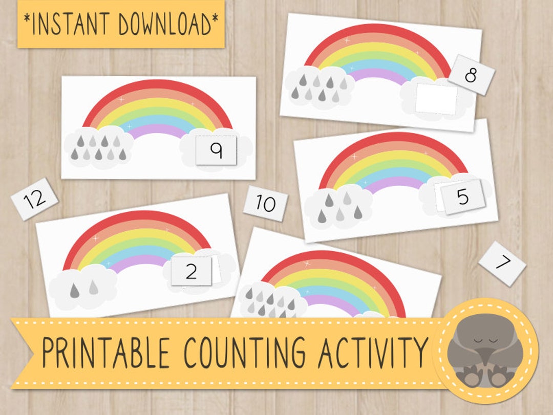 Printable Rainbow Counting Busy Bag Activity for Preschoolers and ...