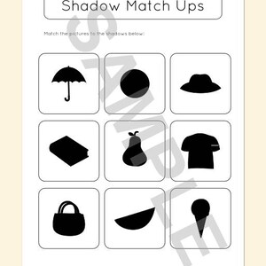 Printable Shadow/shape Matching Worksheet Busy Bag DOWNLOAD - Etsy ...