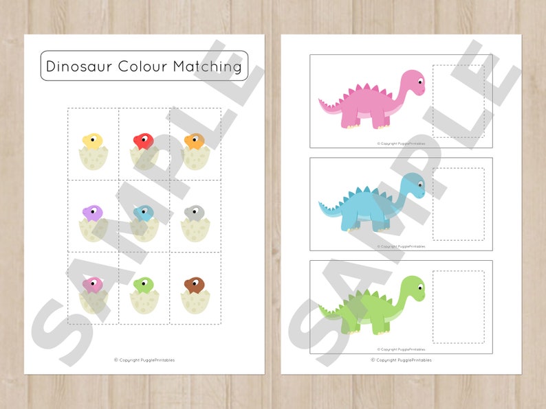 Printable Busy Bag Baby Dinosaur Colour Matching Activity for Kids ...