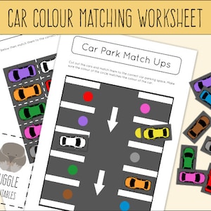 Printable Car Colour Matching Activity Worksheet for Kids DOWNLOAD ...