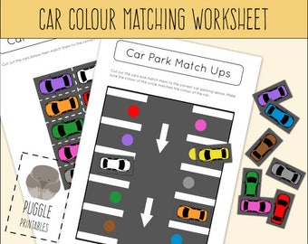Printable Car Colour Matching Activity Worksheet for Kids - Etsy Australia