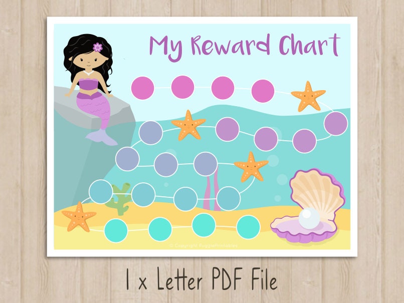 Printable Mermaid Reward Chart INSTANT DOWNLOAD - Etsy