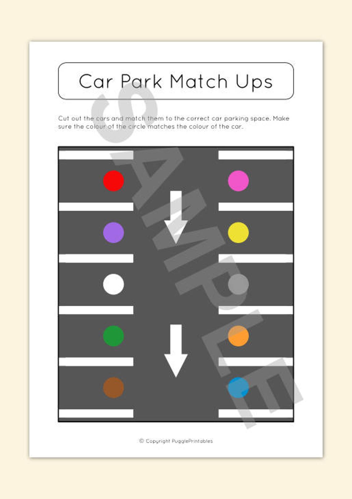 Printable Car Colour Matching Activity Worksheet for Kids DOWNLOAD ...