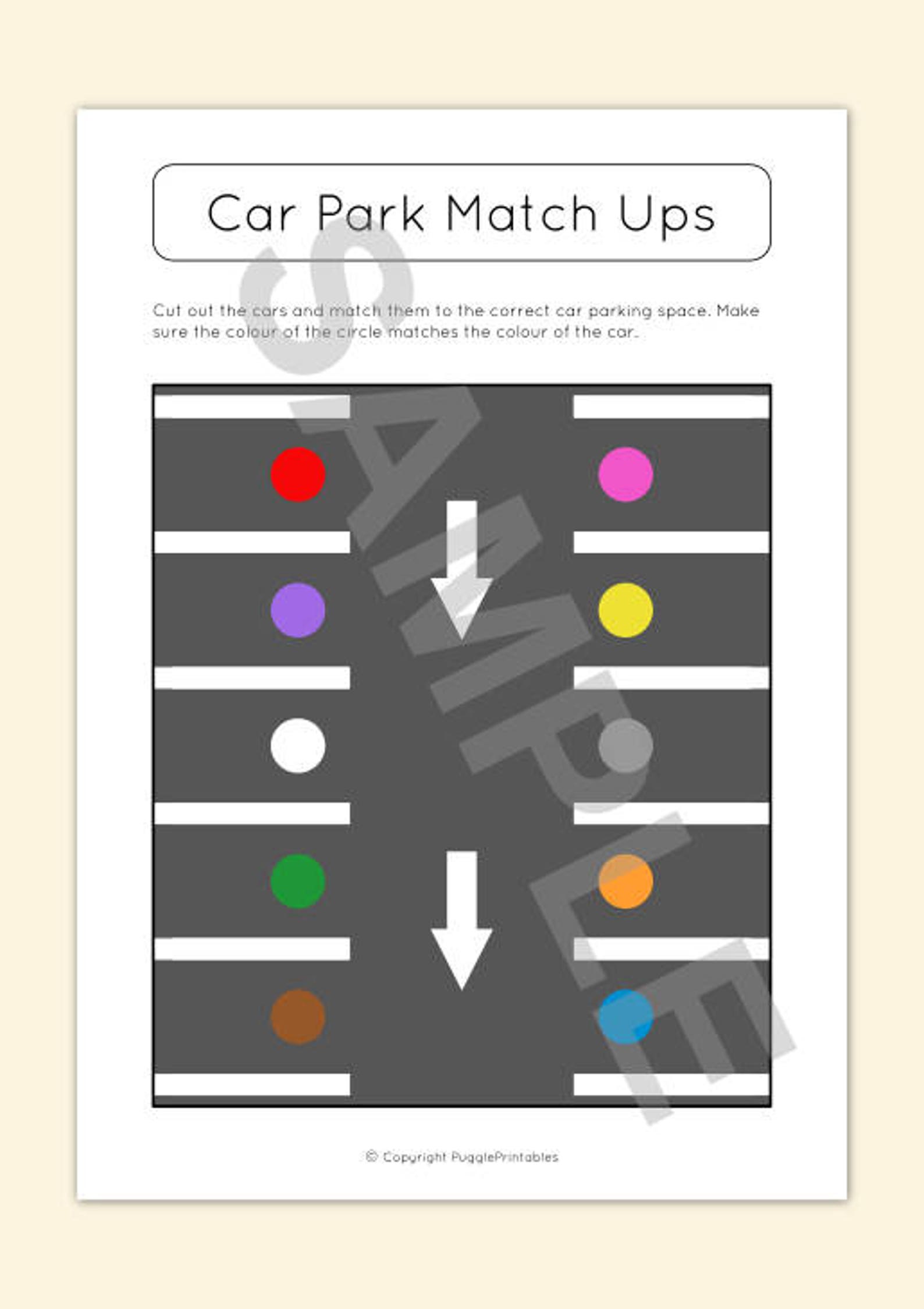 Printable Car Colour Matching Activity Worksheet for Kids DOWNLOAD ...