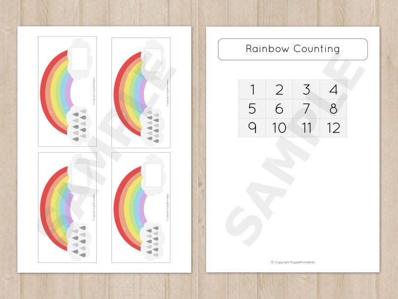 Printable Rainbow Counting Busy Bag Activity for Preschoolers and ...