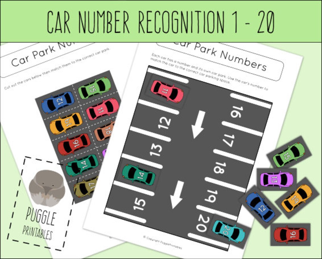 Printable Car Number Matching Activity Worksheet for Kids DOWNLOAD - Etsy