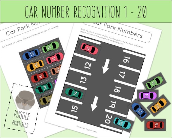 Printable Car Number Matching Activity Worksheet for Kids | Etsy Hong Kong