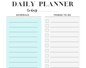 The Best One Page Printable Daily Planner - Etsy