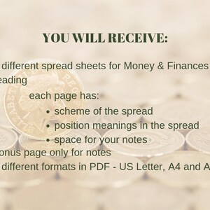 MONEY and FINANCES Tarot Spreads / Card Spreads - 8 Printable Pages ...
