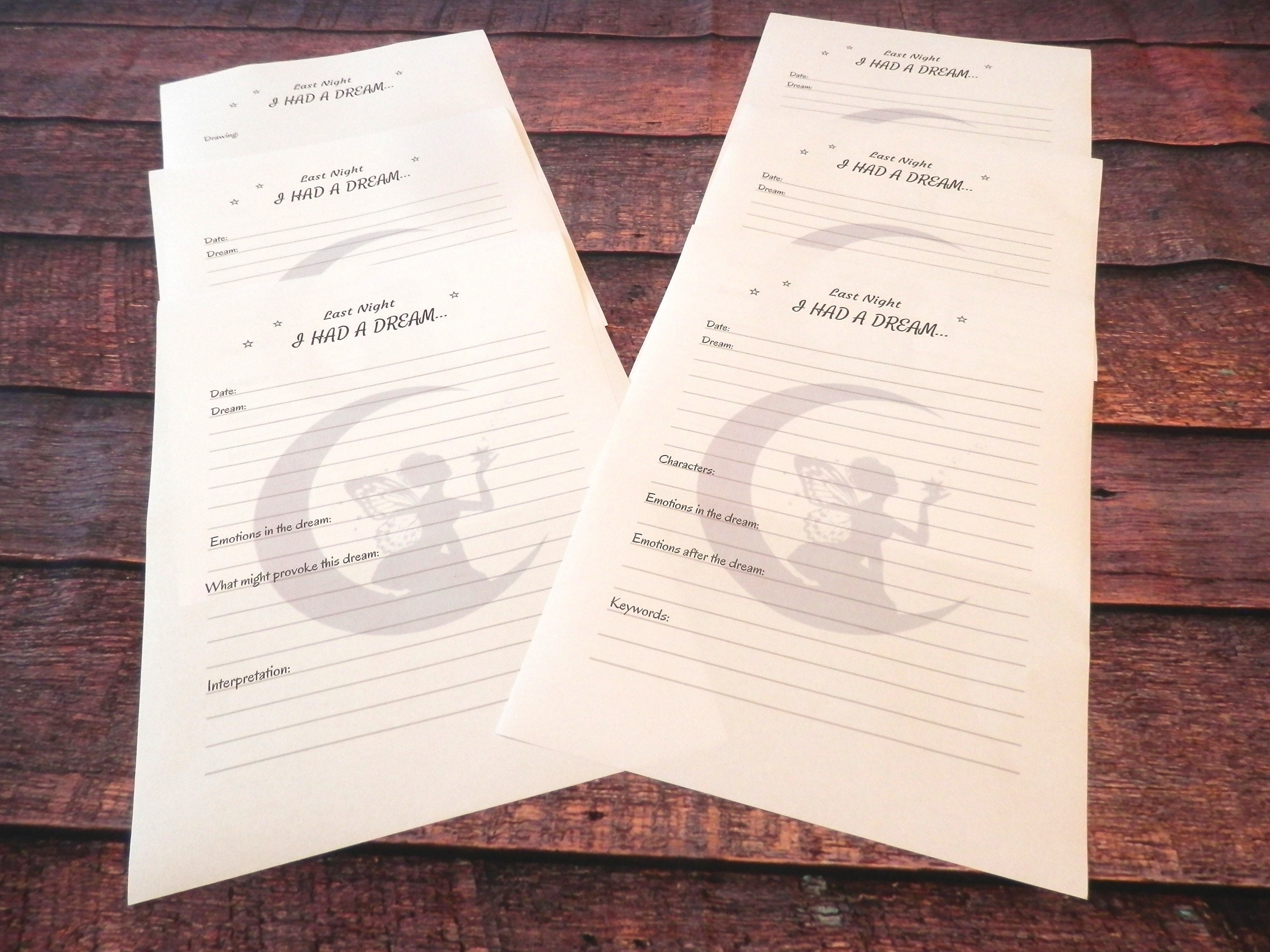 Dream Journal 6 Printable Pages Instant Download, PDF - Etsy