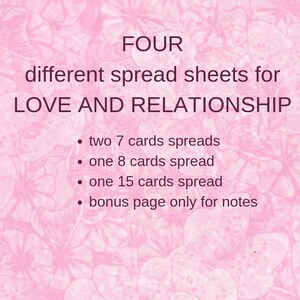 Tarot LOVE and RELATIONSHIP Spreads - 4 Printable Pages + Bonus Page ...
