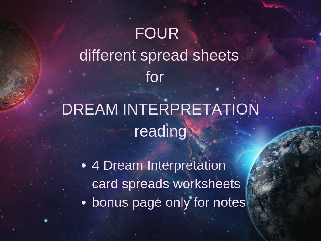 Tarot DREAM INTERPRETATION Spreads - 4 Printable Pages + Bonus Page ...