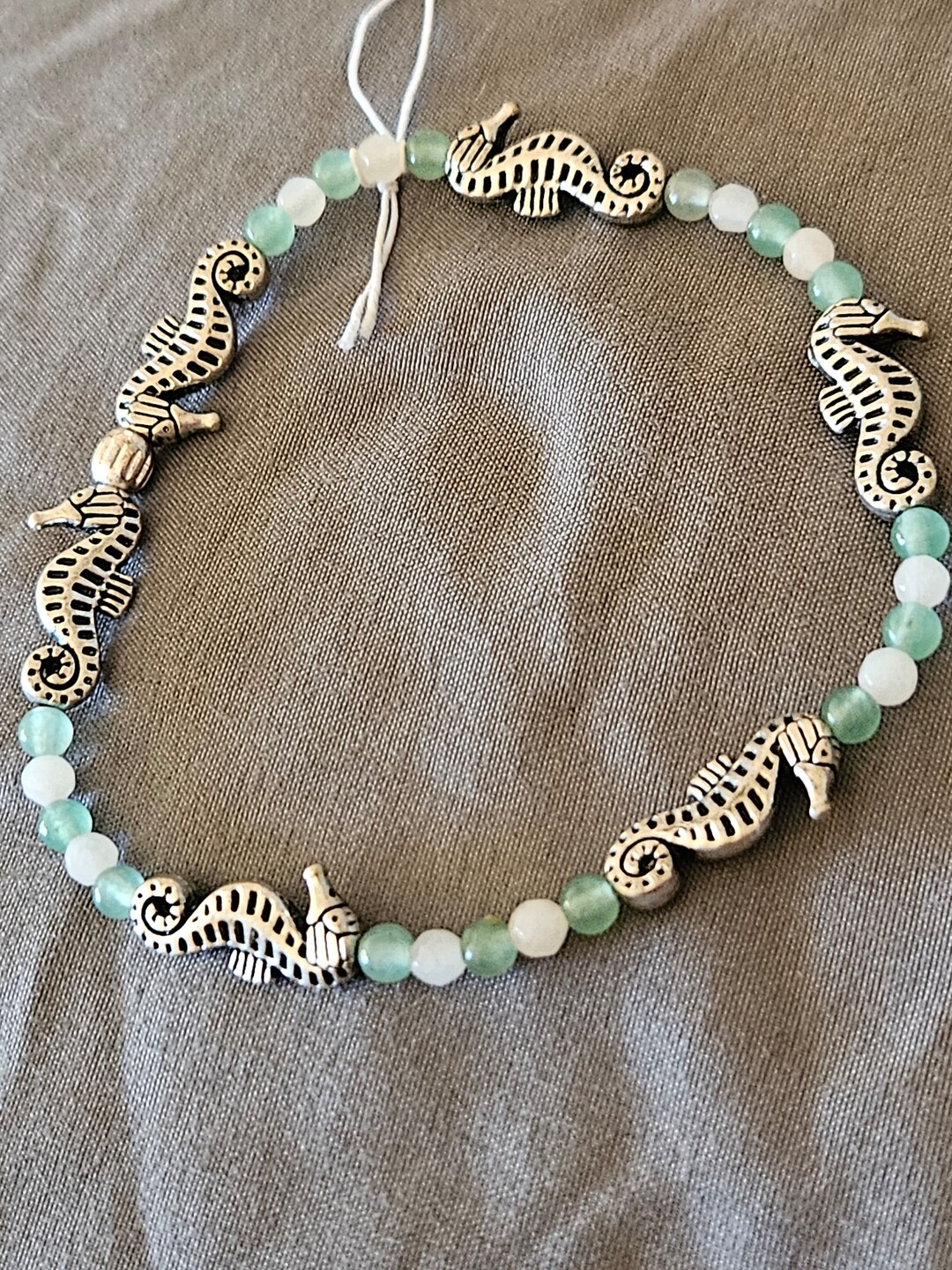 Seahorse Bracelet Green Adventurine Bracelet White Adventurine Bracelet ...