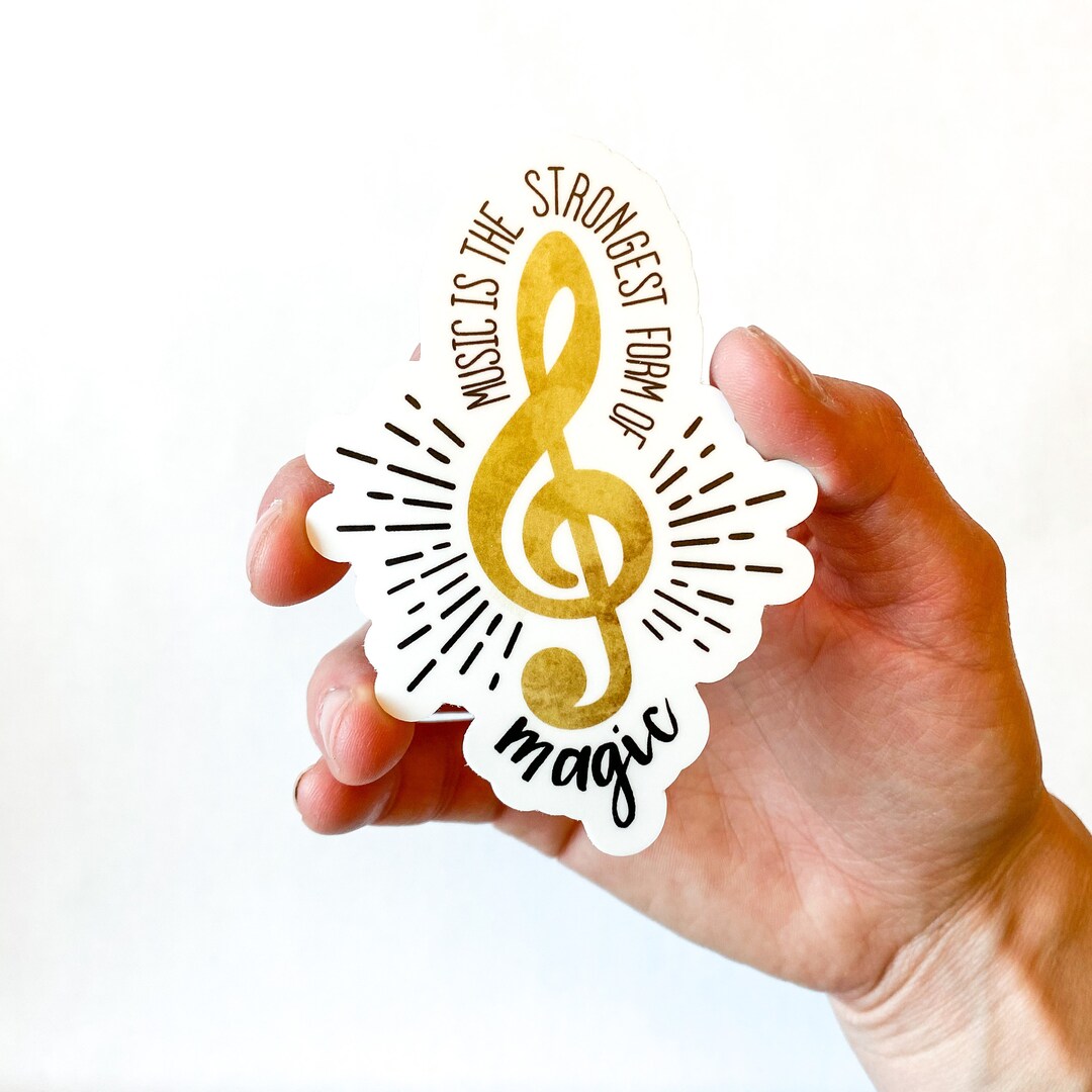 Music is Magic, Music Sticker, Treble Clef Sticker, Music Waterbottle ...