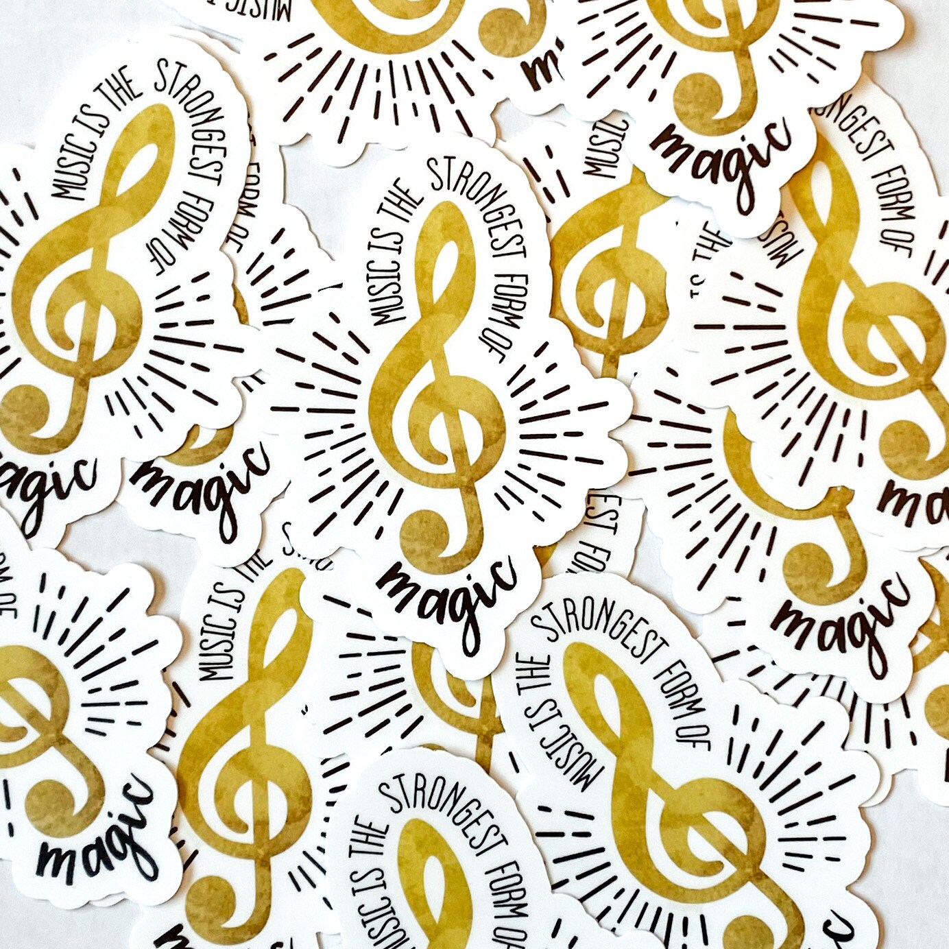 Music is Magic, Music Sticker, Treble Clef Sticker, Music Waterbottle ...