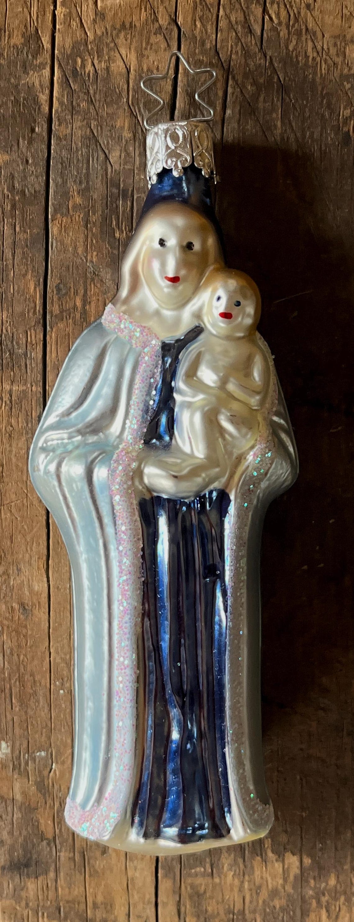 Retired Inge Glass Mother Mary Baby Jesus Christmas Ornament - Etsy