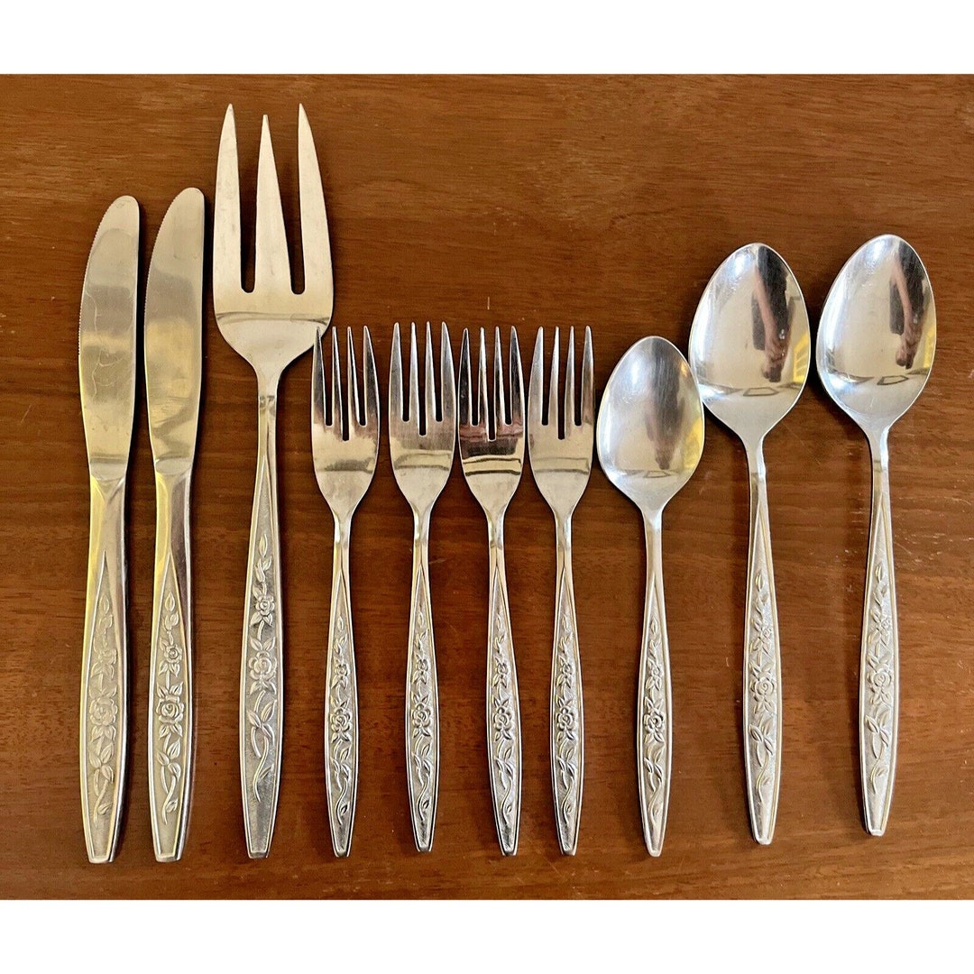 Riviera Stainless Floral Design Roses Japan Flatware 10 Misc Pieces - Etsy