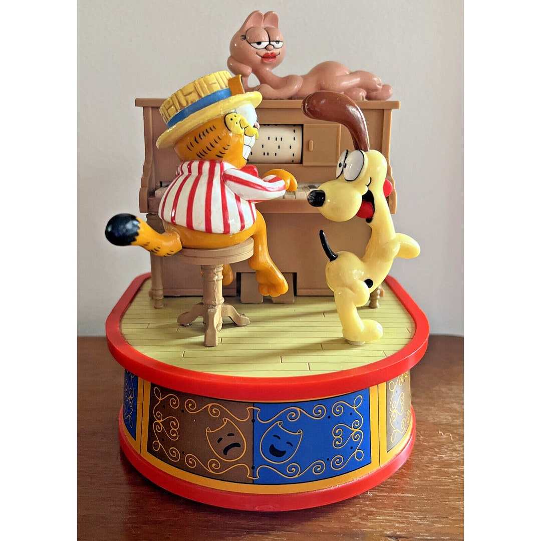 Vintage 1980s Enesco Garfield Odie Jim Davis the Entertainer Piano ...