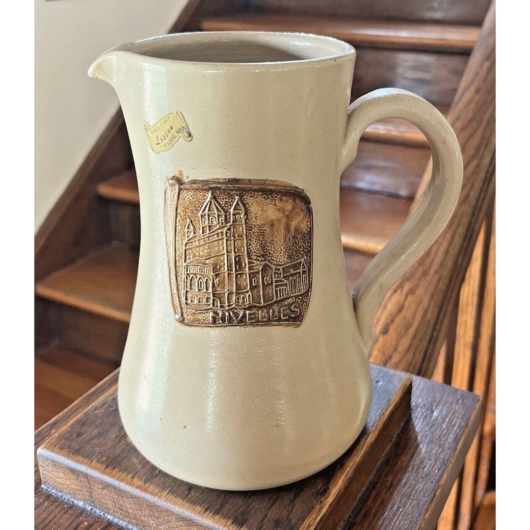 Vintage Belgium Pottery Gres Losson Tourne' Main Pitcher Nivelles - Etsy