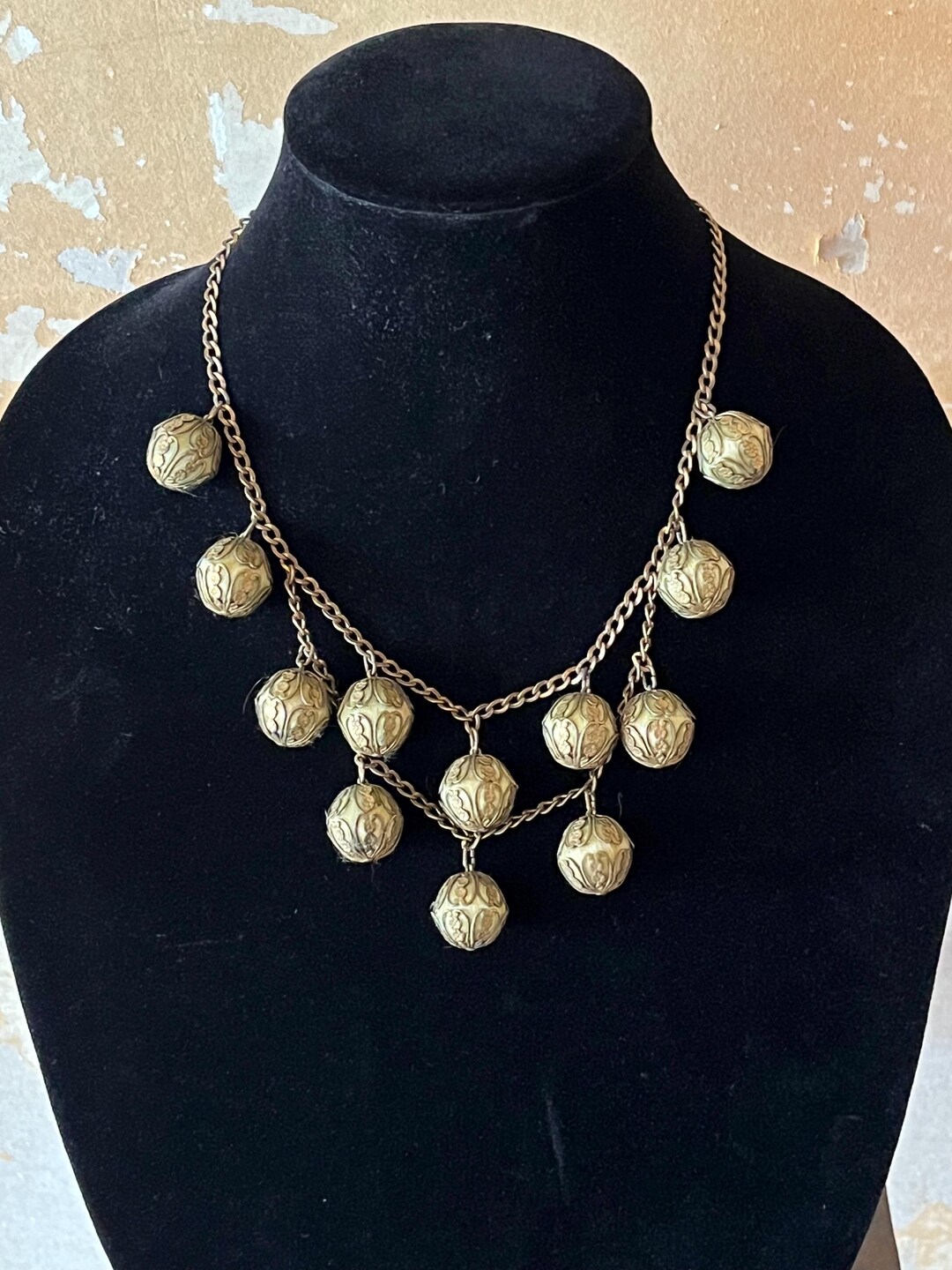 Vintage Victorian Revival Filigree Balls Bib Festoon Necklace - Etsy