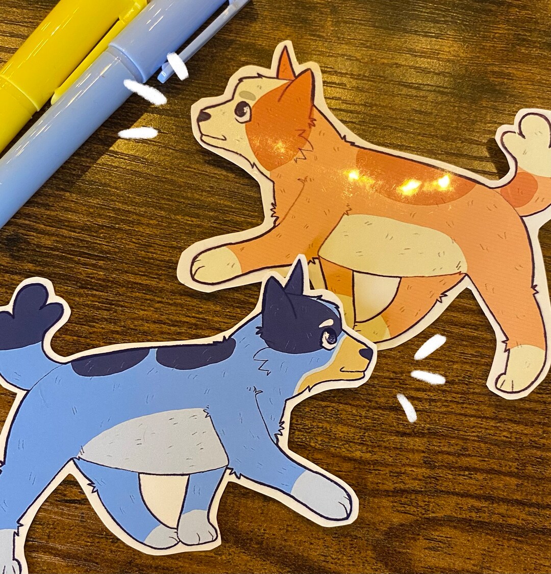 Bluey and Bingo Stickers - Etsy UK