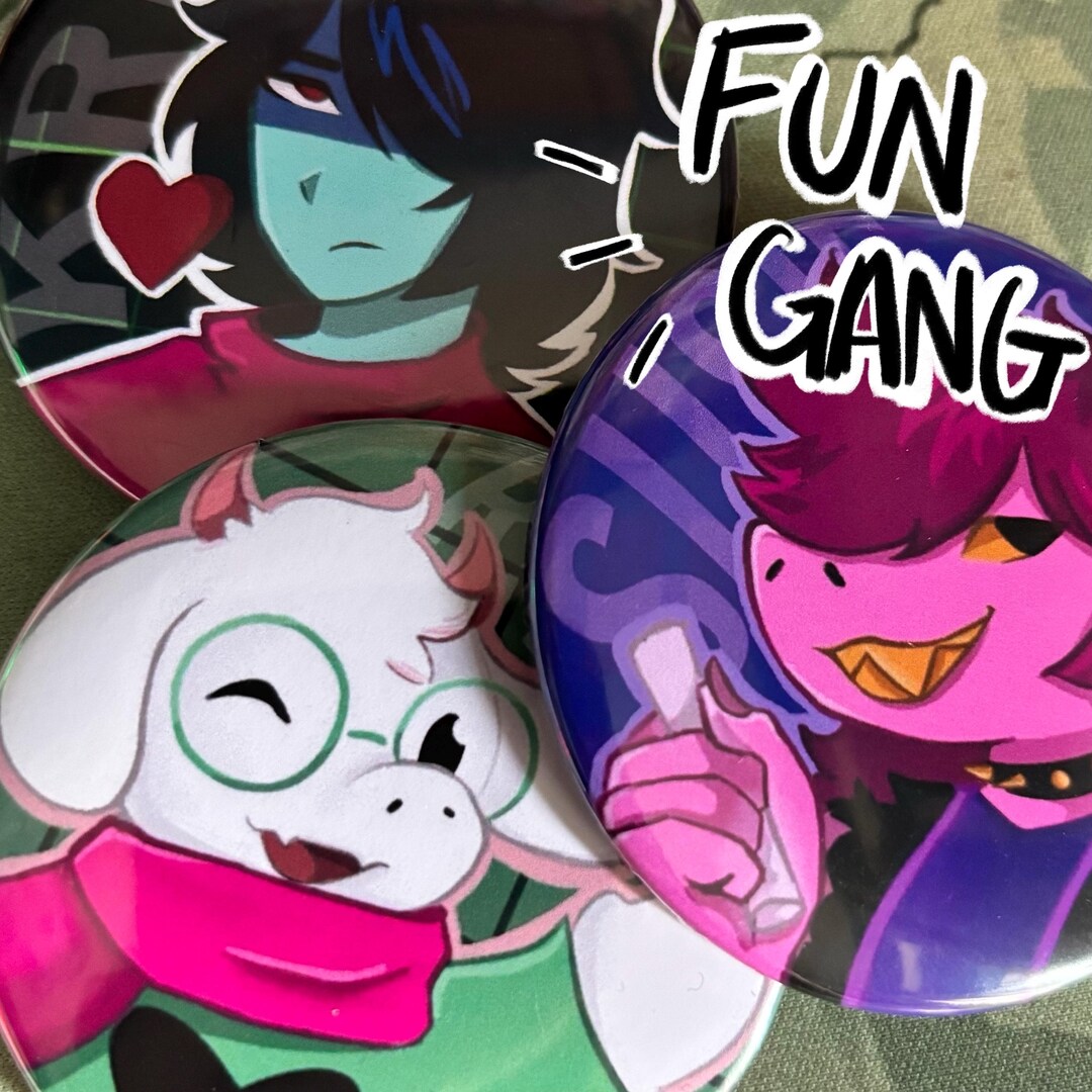 Deltarune Fun Gang Badges | 58mm Badge | Large Badge | Deltarune ...